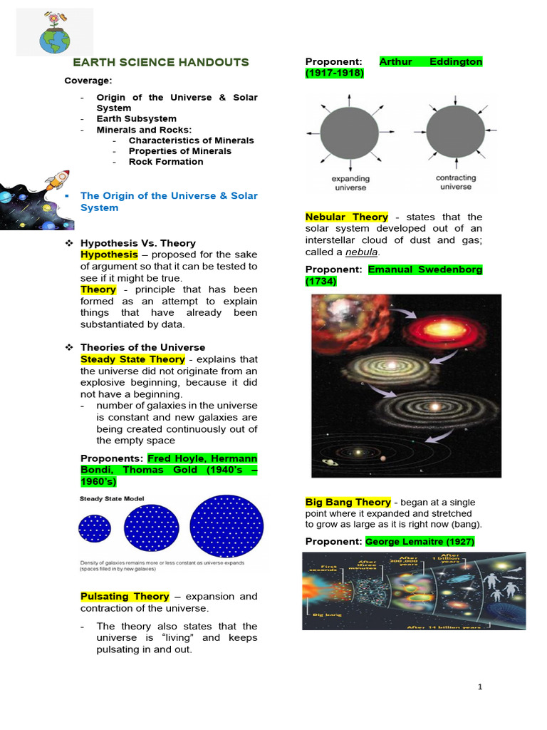 Earth Science Handouts 1 | PDF