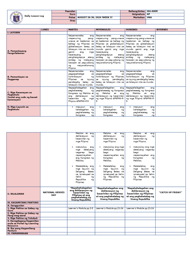 GR 6-Ap-Wk 5 - QTR-1 | PDF