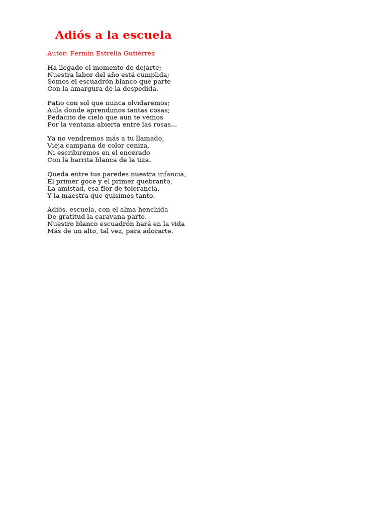 Adiós A La Escuela | PDF