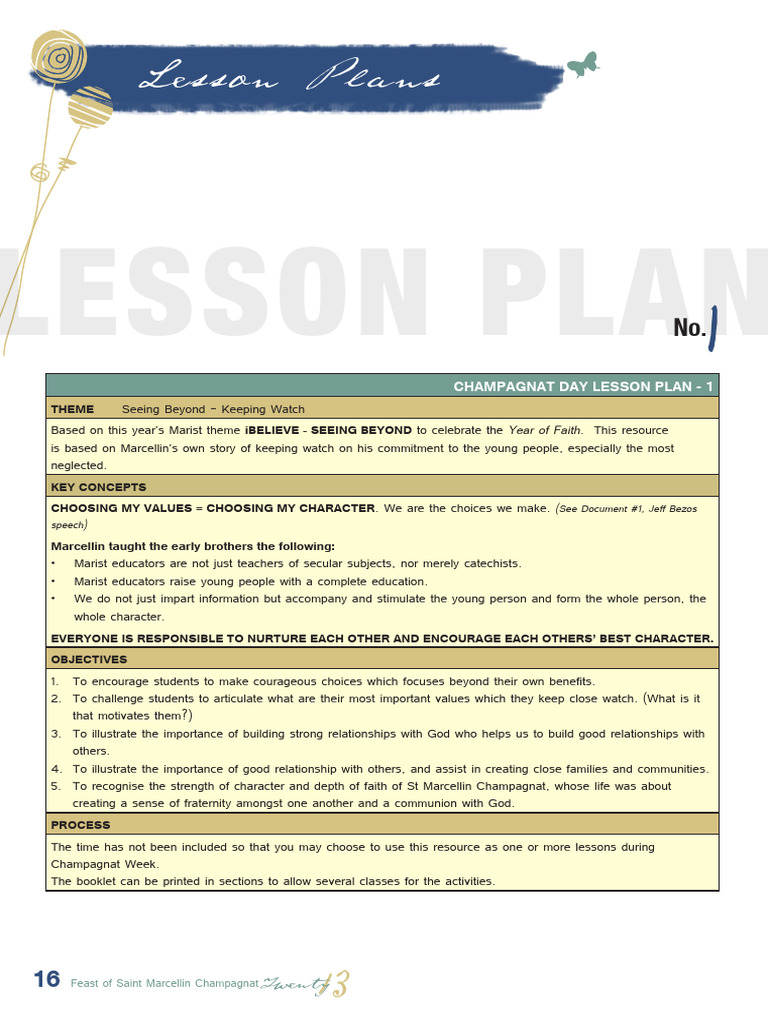 Lesson Plan 1 and Resources PT 1 | PDF