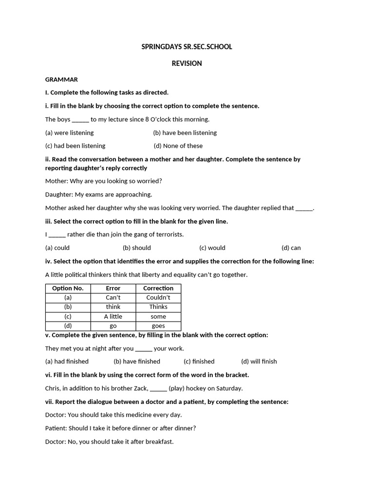 Grammar Exercises | PDF