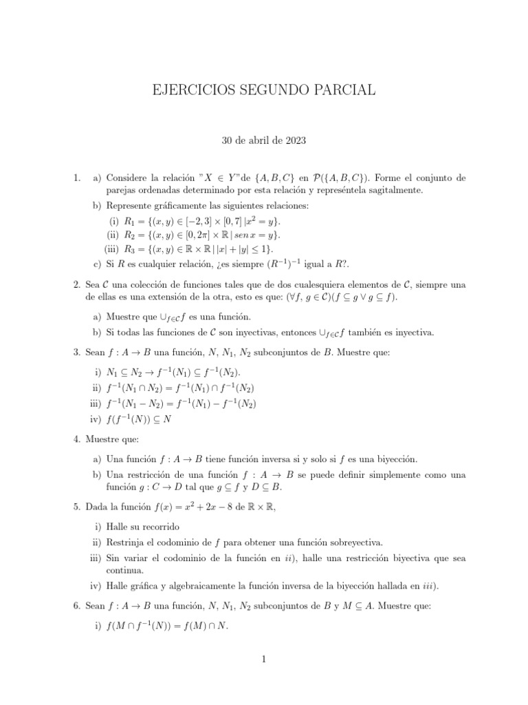 Ejercicios Segundo Parcial | PDF