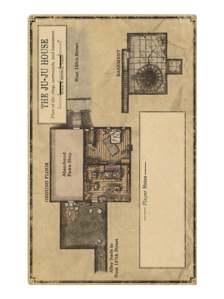 Juju House Map Layout Call of Cthulhu Masks of Nyarlathotep | PDF