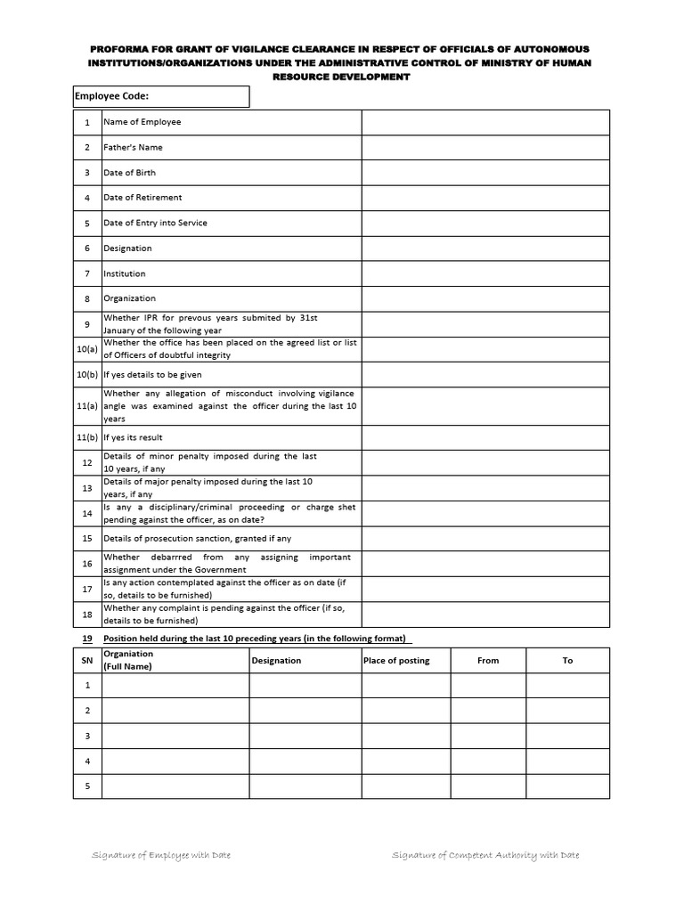 19 Points Vigilance Format | PDF