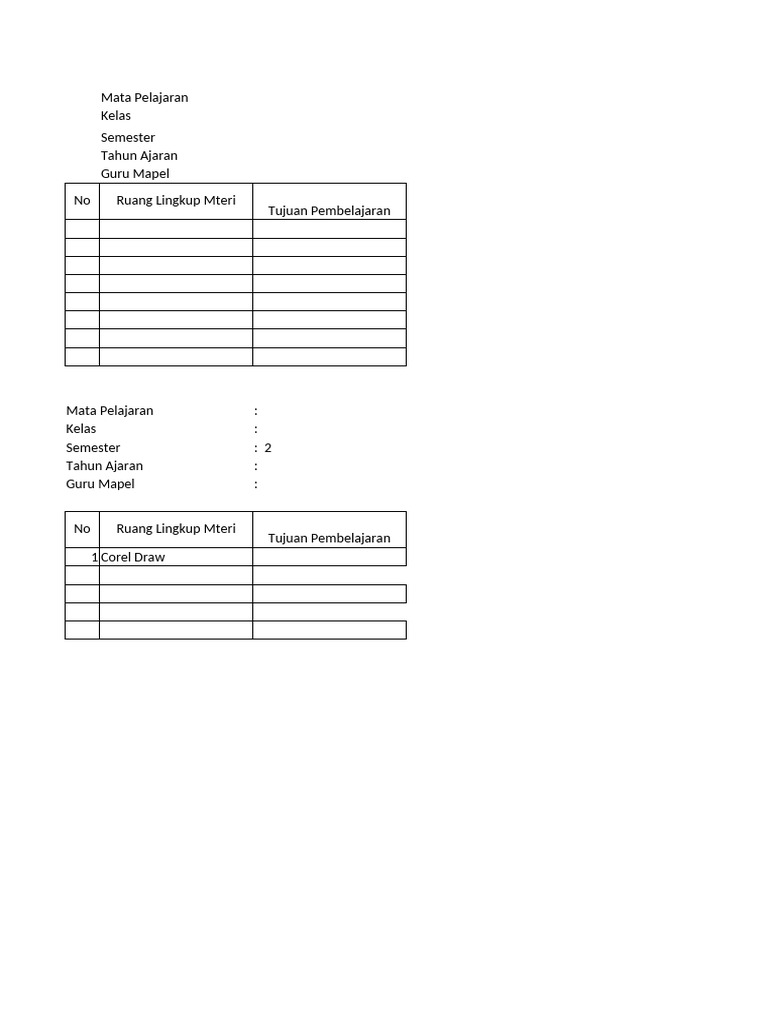 CONTOH Pemetaan Penilaian 2425 | PDF