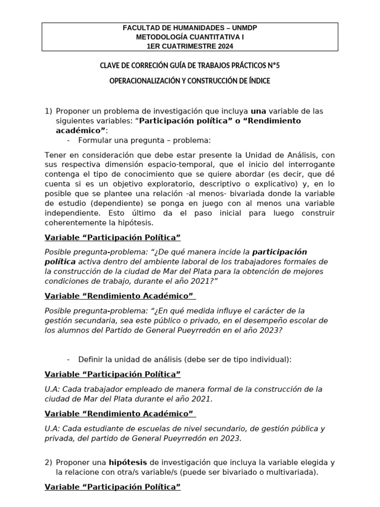 Clave de Corrección TP 5 | PDF