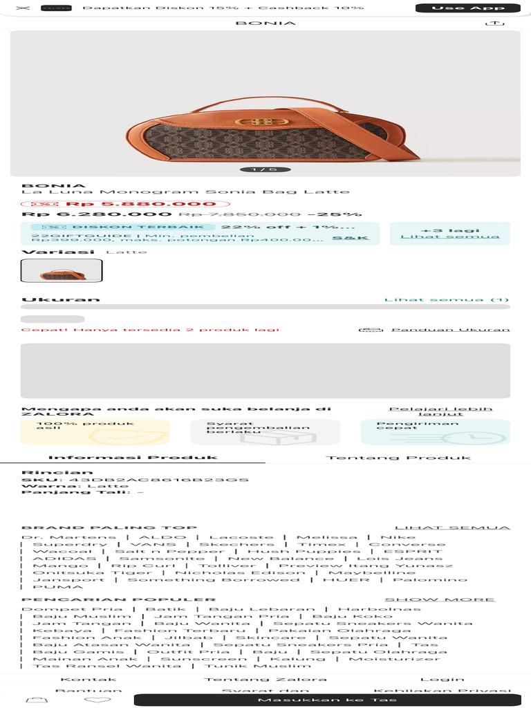 Bonia: La Luna Monogram Sonia Bag Latte | PDF