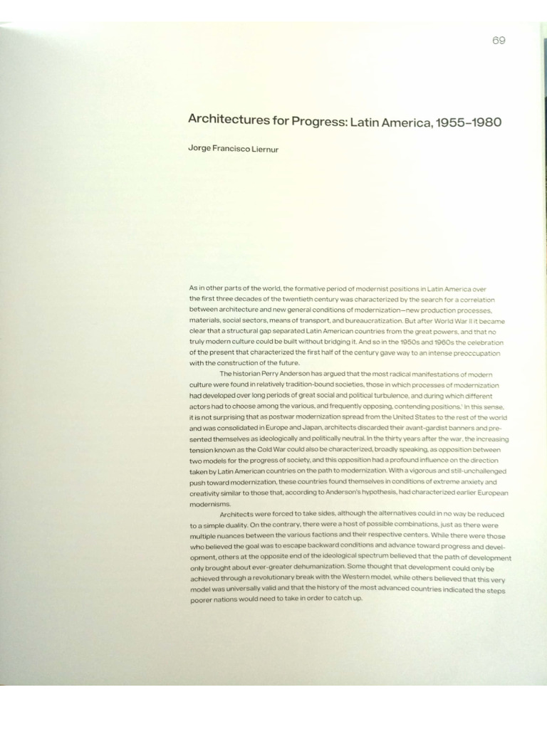 Liernur - Architecture for Progress Latin America 1955-1980 | PDF