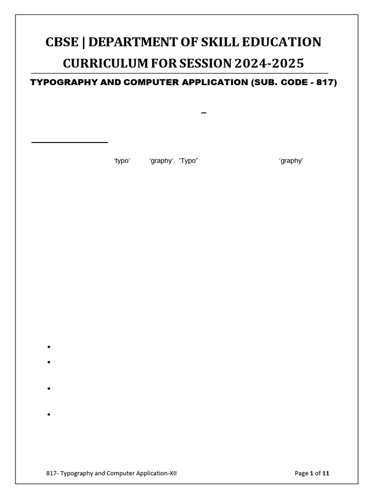 817 Typography Computer Applications - Xii | PDF