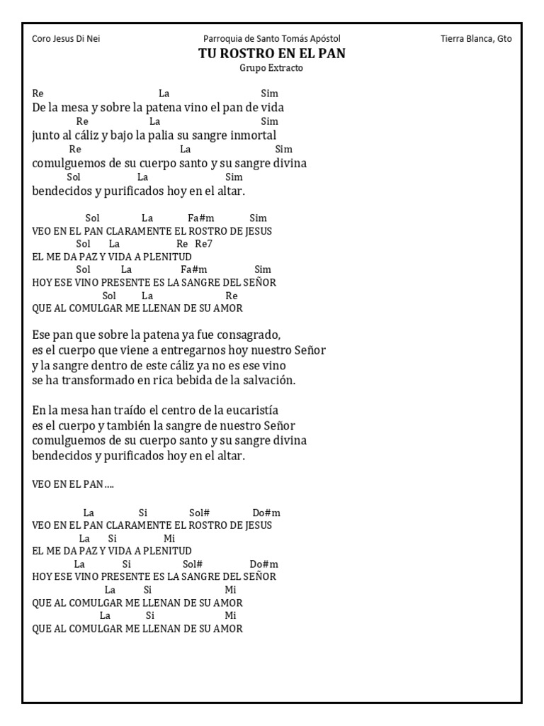 Su Rostro en El Pan | PDF