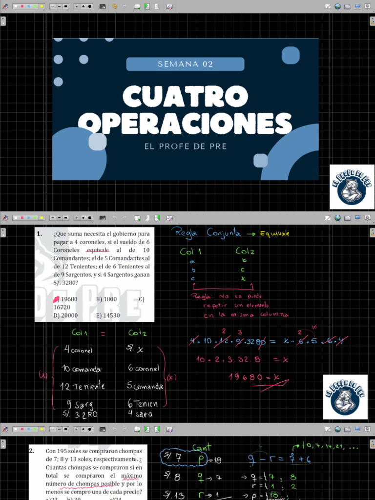 Avs2 - RM - Cuatro Operaciones.-Solucionario | PDF
