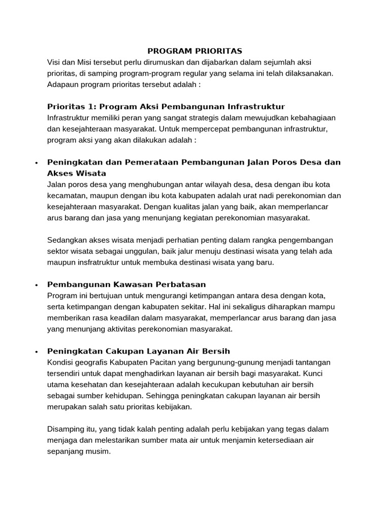 CTH Program Prioritas Desa | PDF