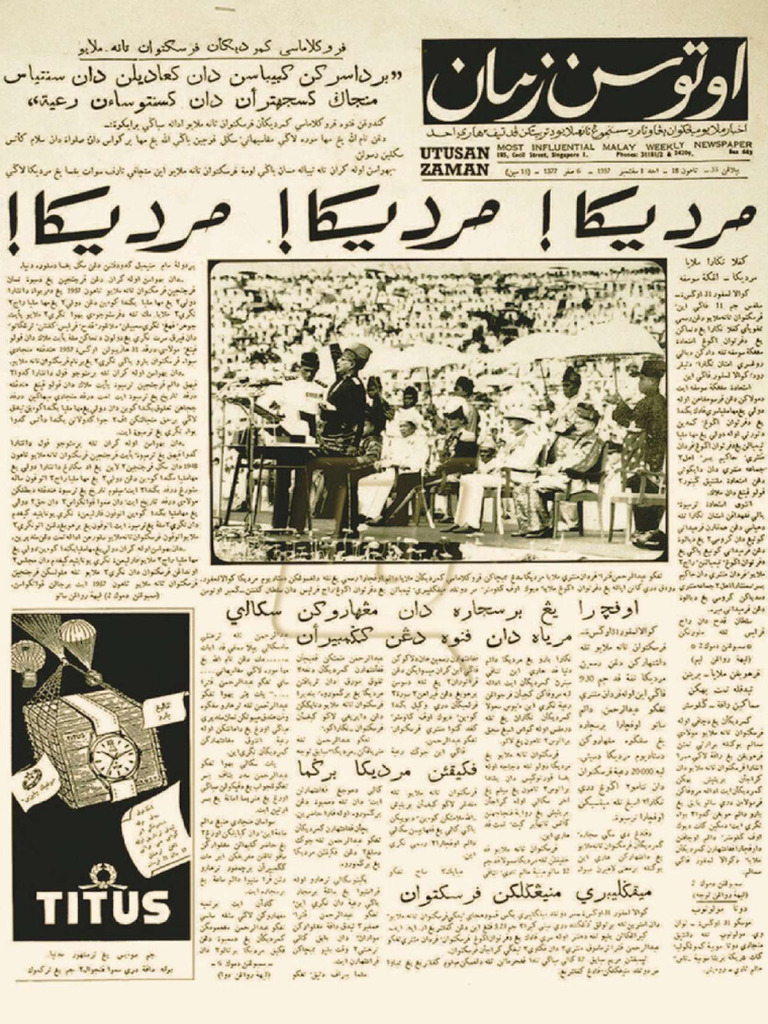 Keratan Akhbar Merdeka Jawi | PDF