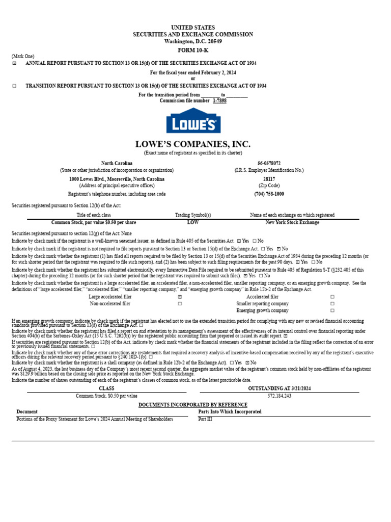 Lowes 2024 | PDF