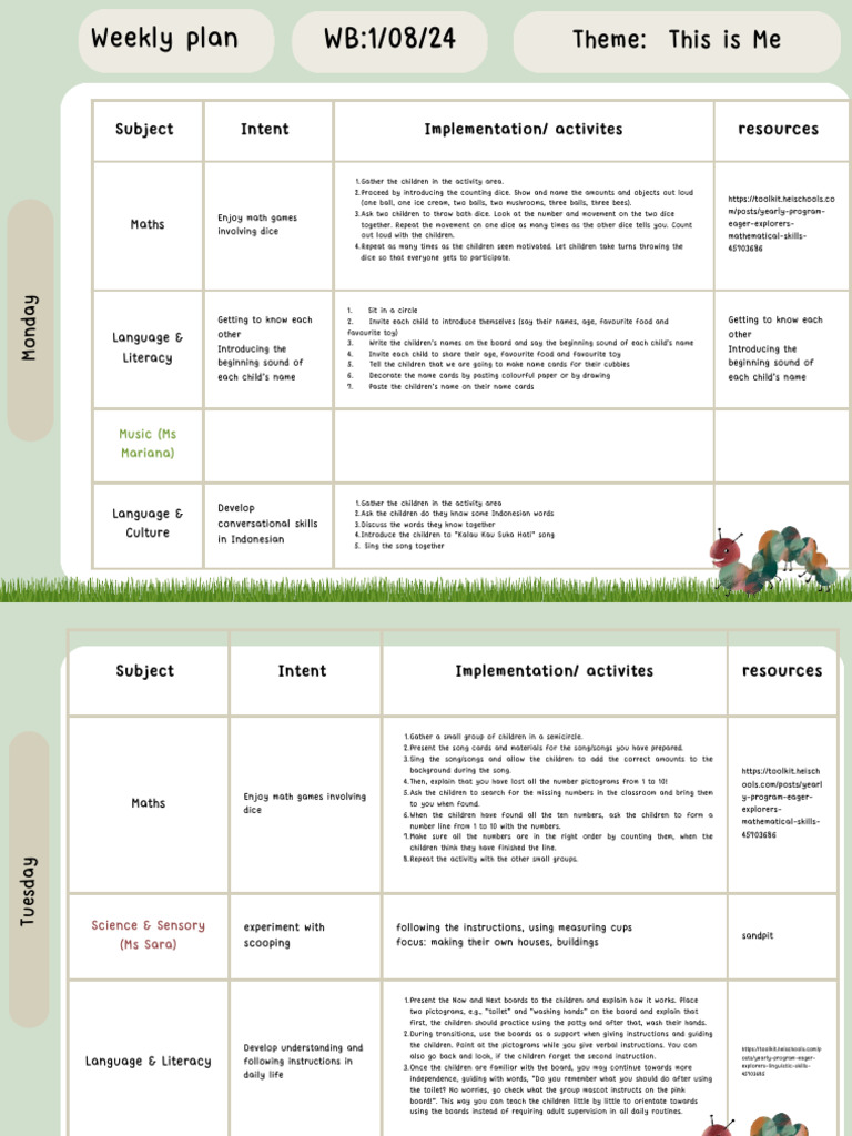 Planner Term 1 Week 1 | PDF