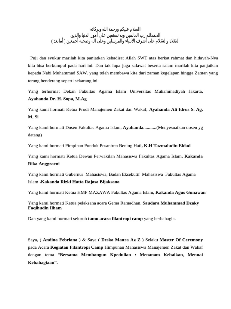 Teks MC Gema Ramadhan 2024 P | PDF