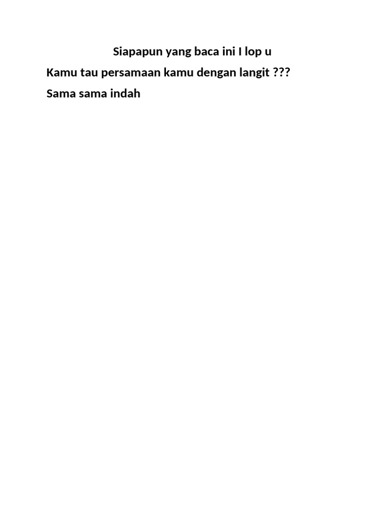 Siapapun Yang Baca Ini I Lop u | PDF