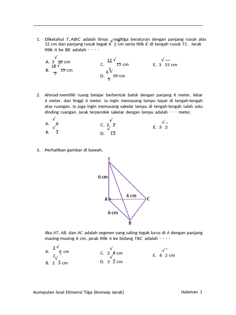 Jarak Dalam Ruang Soal Hal 6 | PDF