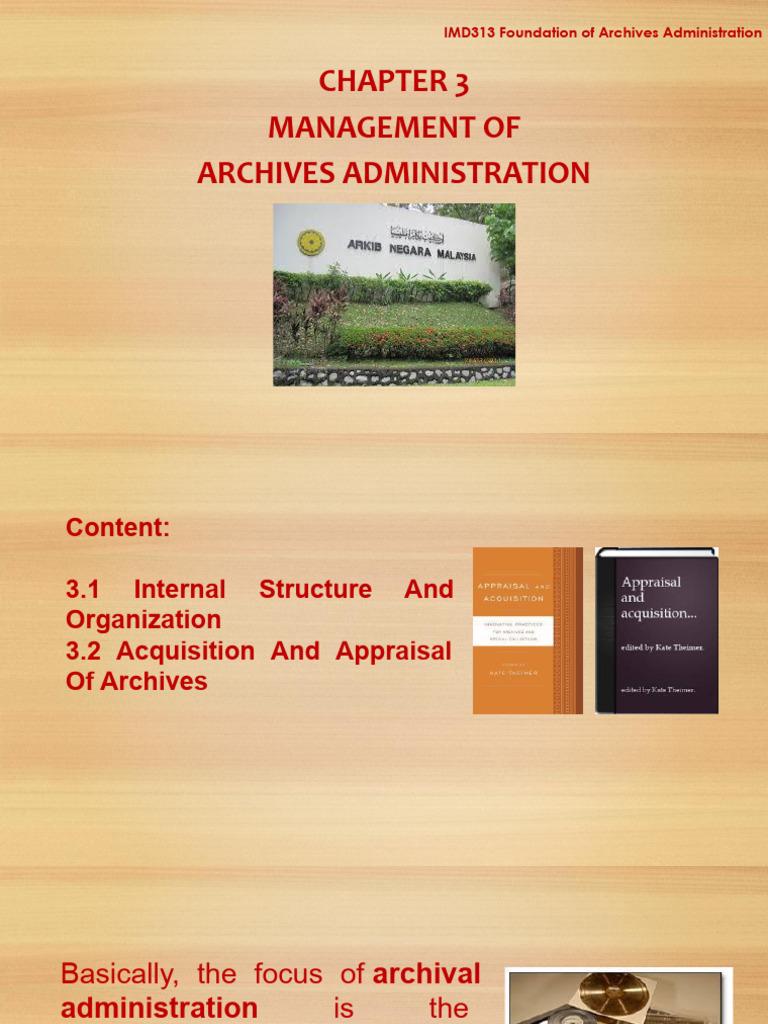 Imd313 Topic 3 Management Of Archive Administration Pdf