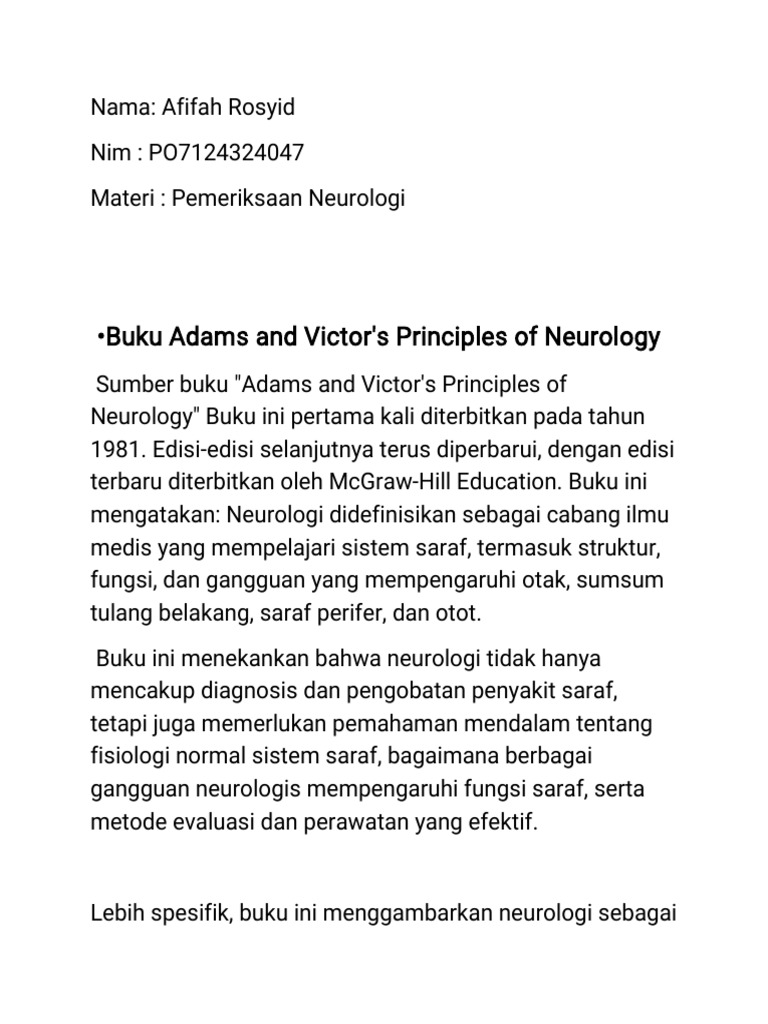 Pemeriksaan Neurologi | PDF