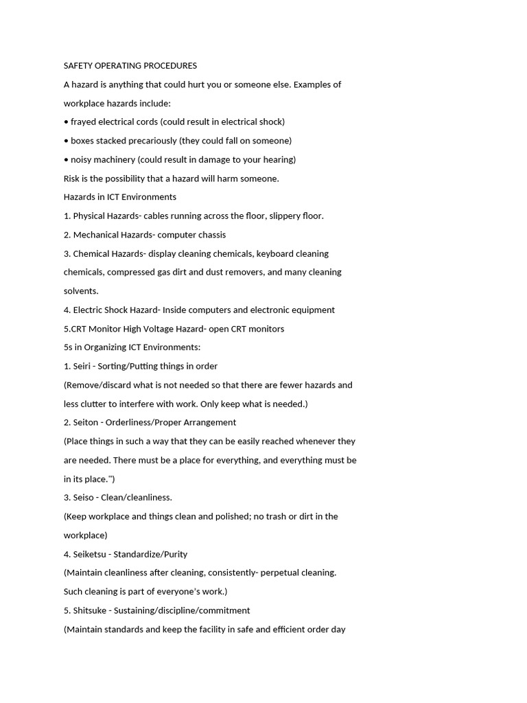 Safety Operating Procedures_084555 | PDF