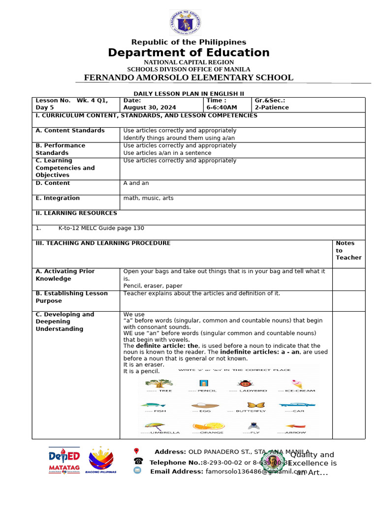 DLP English Q1 W4 Day 5 | PDF