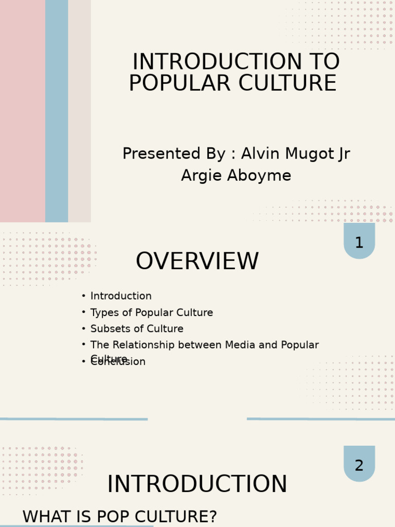 Introduction to Popular Culture 1 | PDF