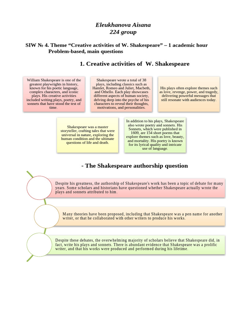 SIW 4 Lit 2 | PDF | William Shakespeare | Poetry