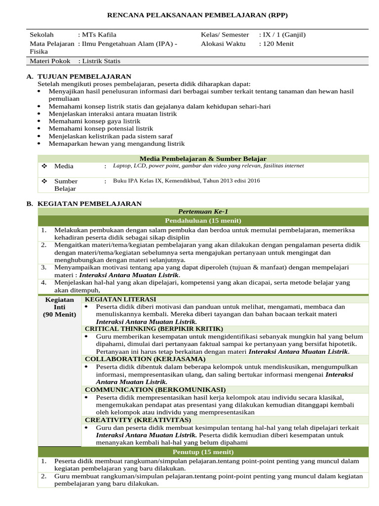 Contoh Format RPL (Part-4) | PDF