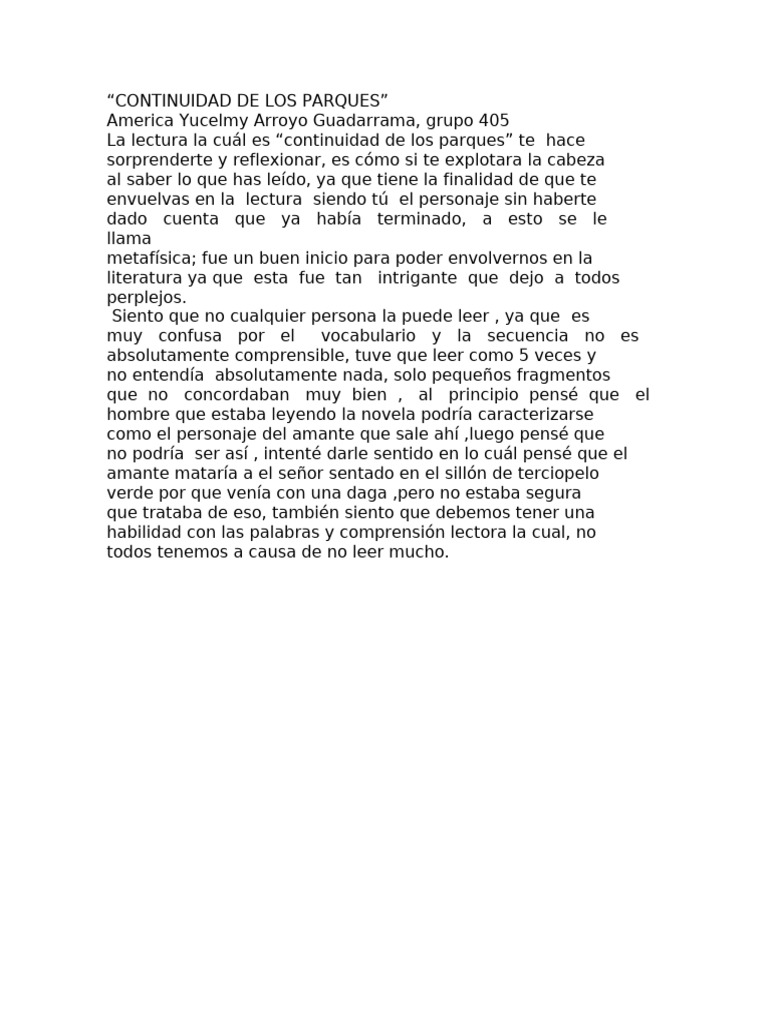 Continuidad de Los Parques | PDF
