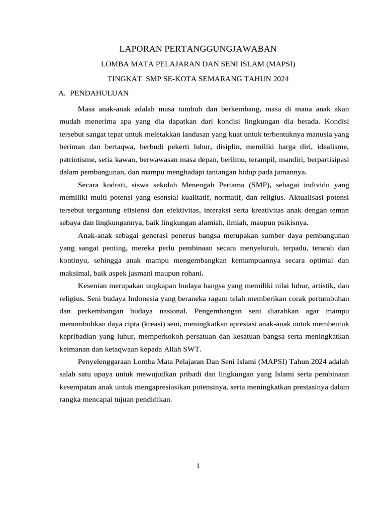 LAPORAN PROPOSAL MAPSI 2024 | PDF