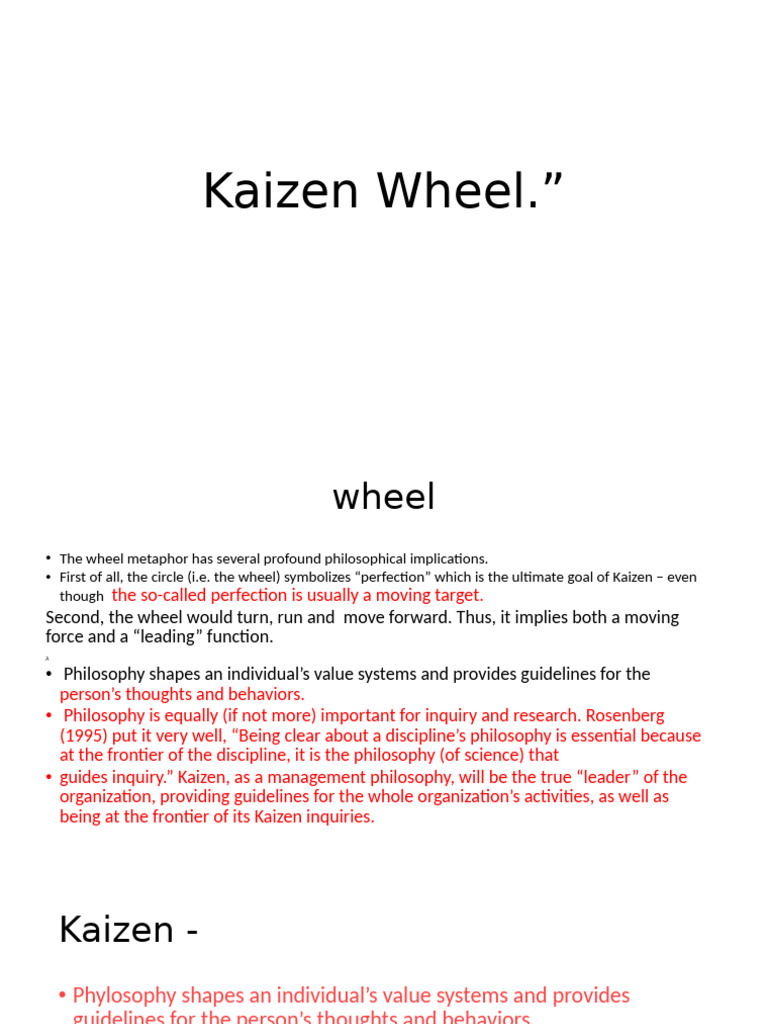 Kaizen Wheel | PDF