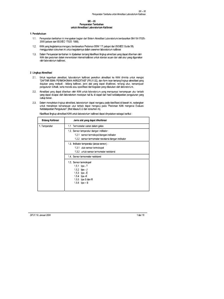 Reference Kalibrasi - SR05 - in - Sr05-Indonesia | PDF