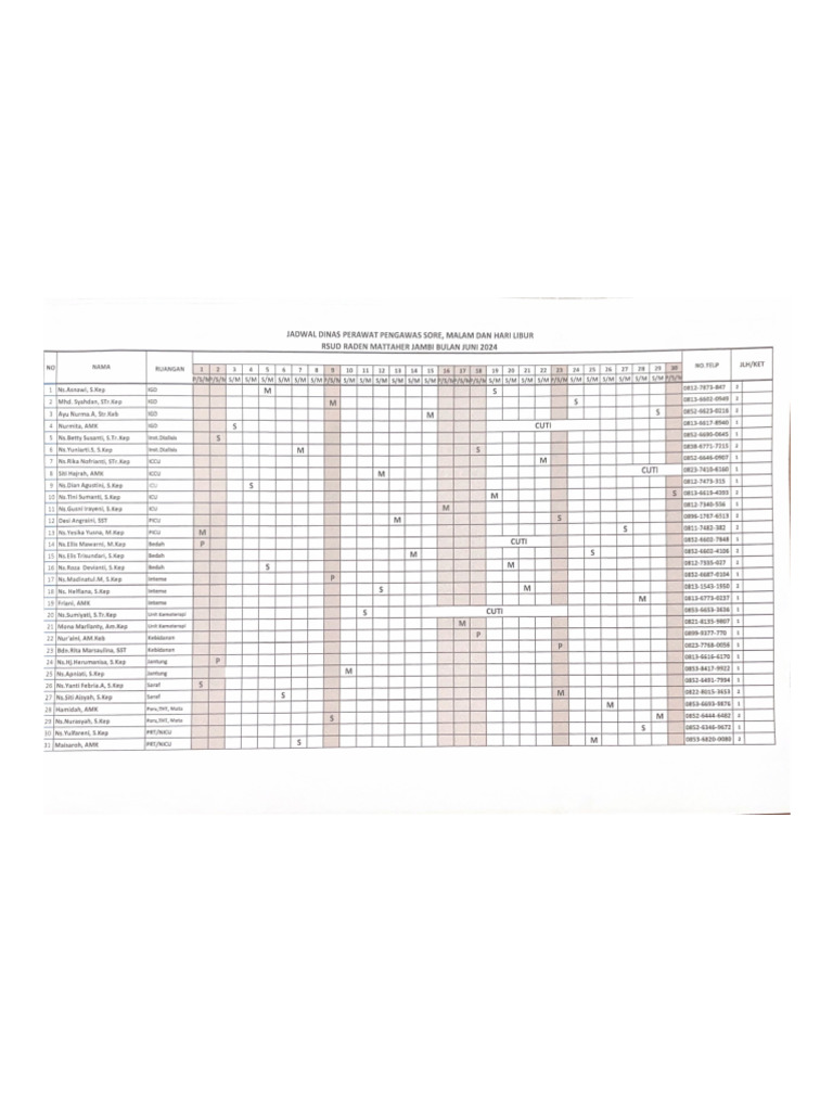 Jadwal PP Bulan Juni 2024 | PDF