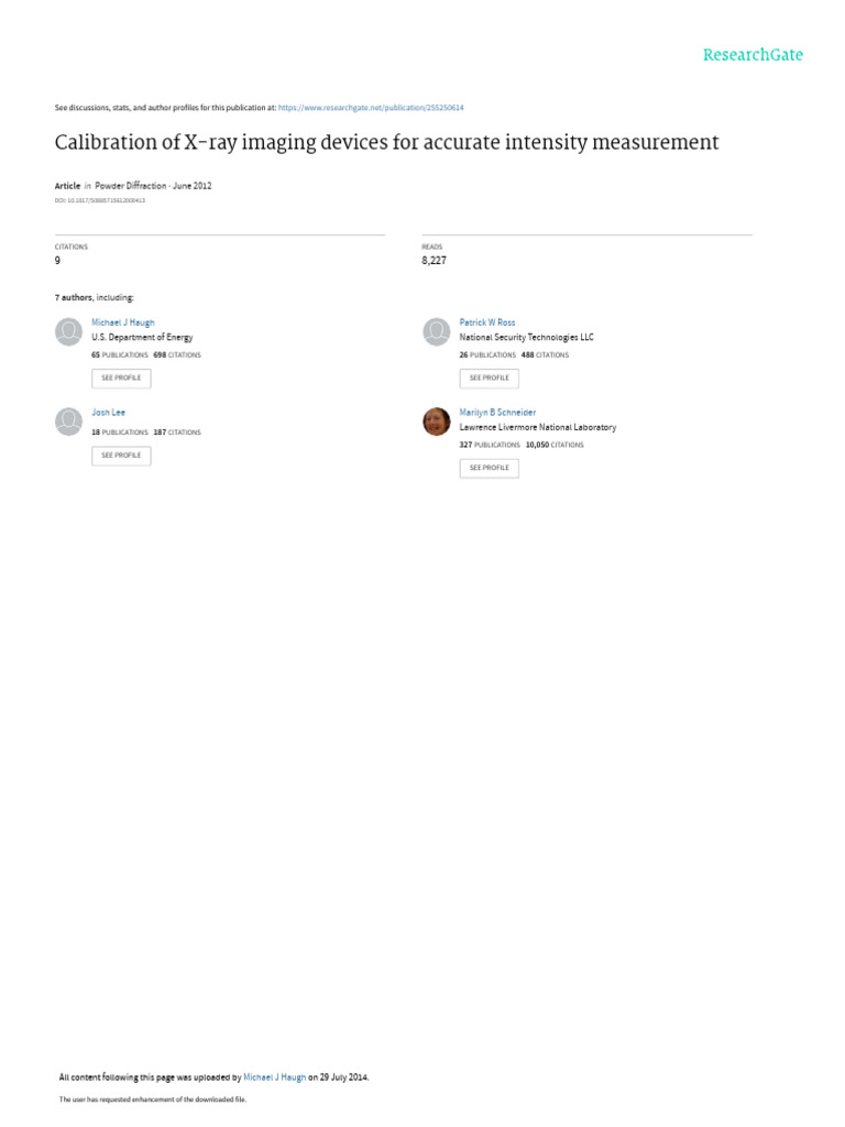 Calibration of X-Ray Imaging Devices For Accurate | PDF