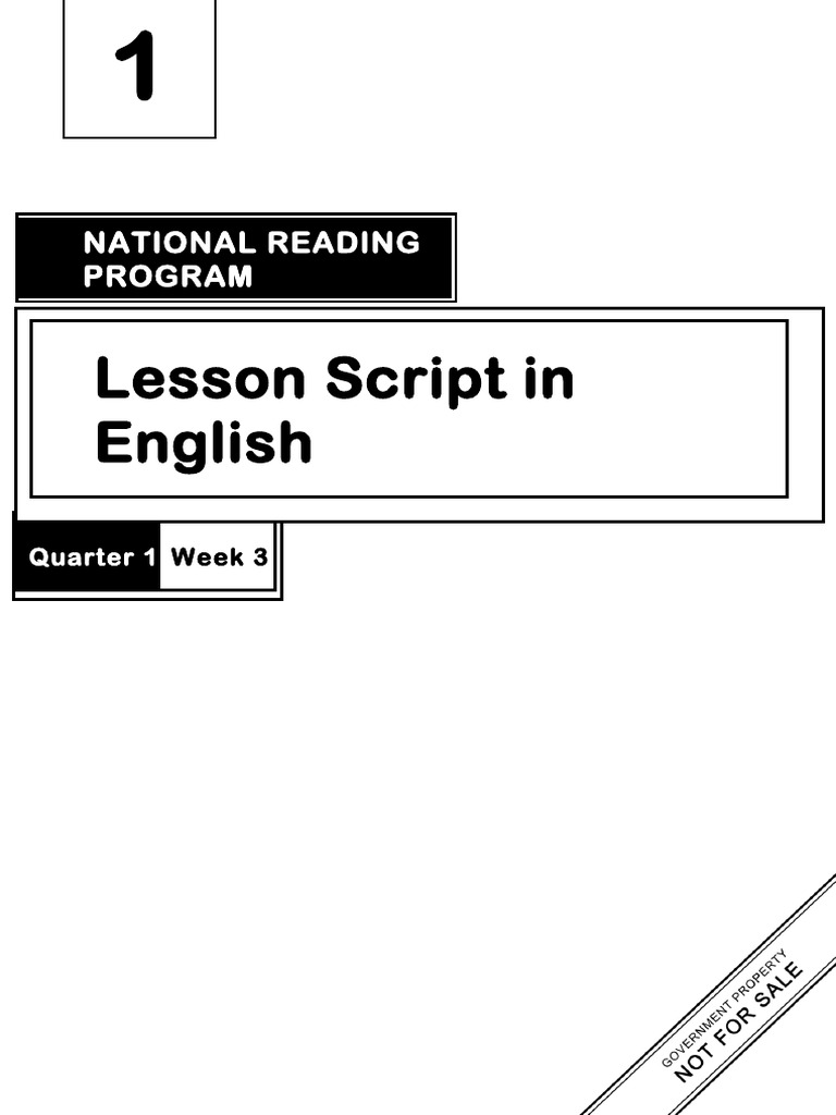 Lesson Script in English: National Reading Program | PDF