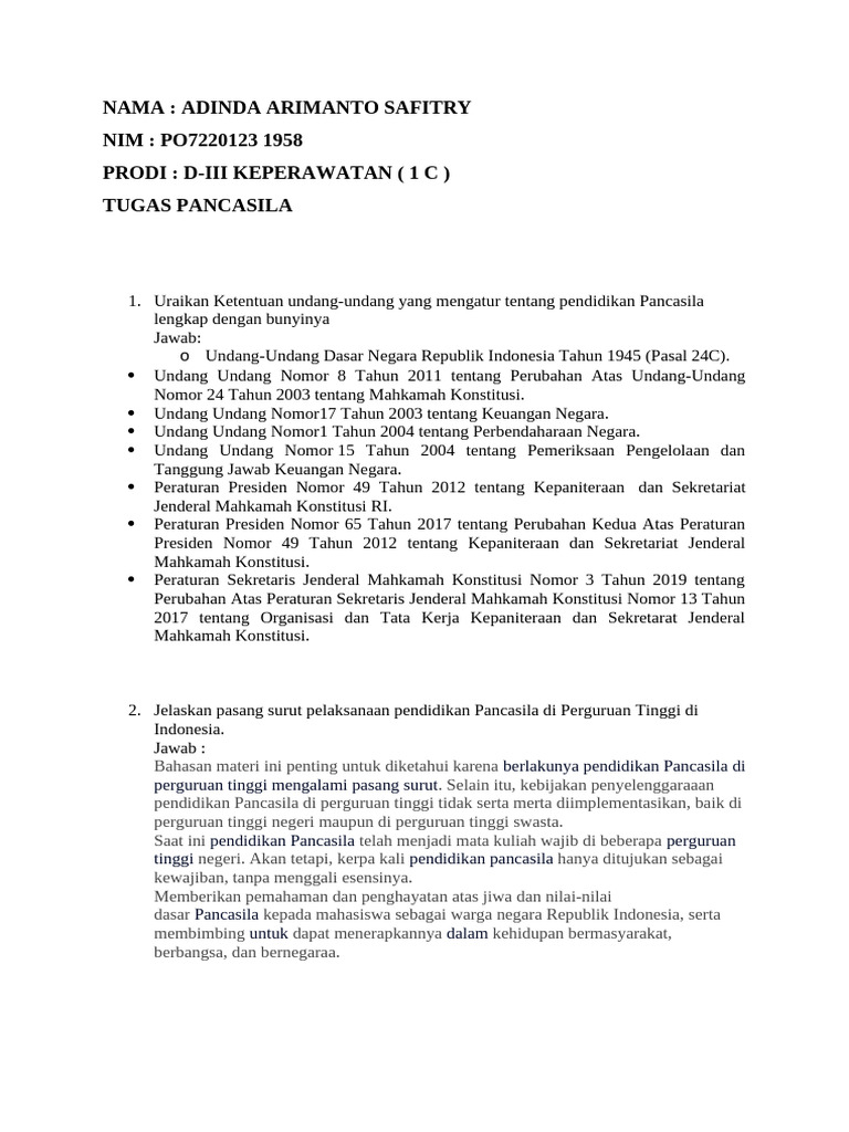 Adinda Arimanto Safitry - Tgs Pancasila | PDF
