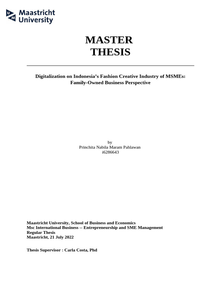 Master Thesis - Chapters - CC | PDF