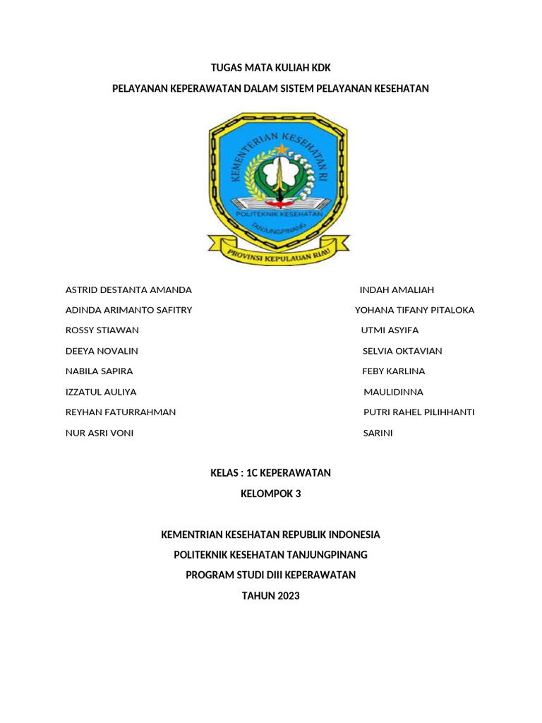 Makalah KDK Kelompk 3 (1 C Keperawatan) | PDF