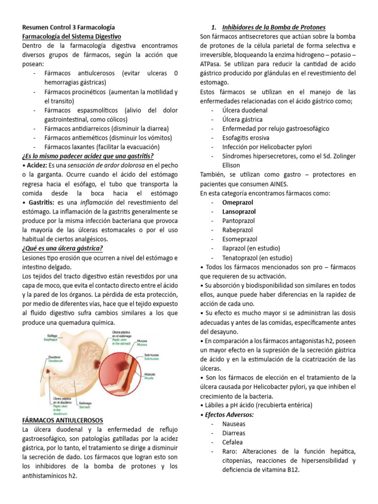 Resumen Control 3 Farmacologia | PDF