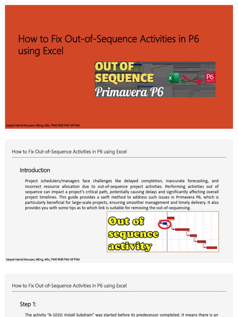How To Fix Out-of-Sequence Activities in P6 | PDF