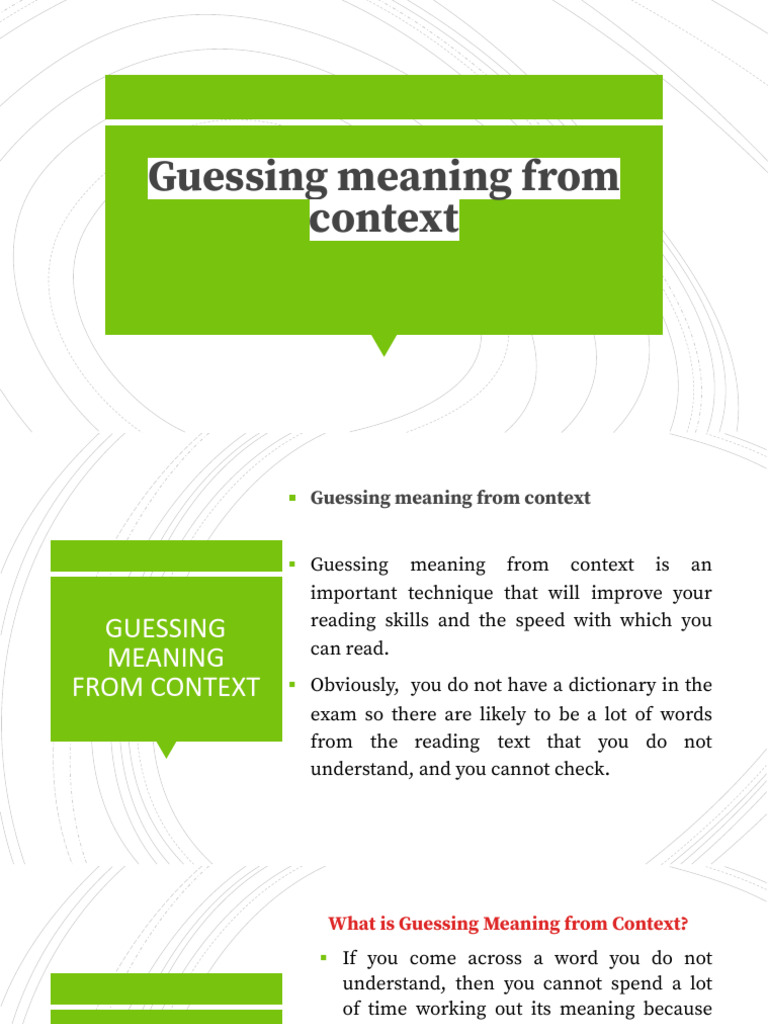 Guessing Meaning From Context | PDF | Learning | Career & Growth