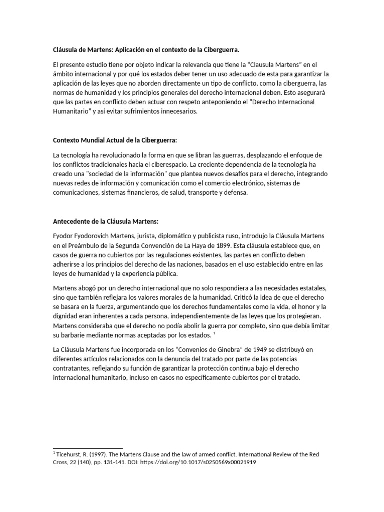 Cláusula de Martens | PDF
