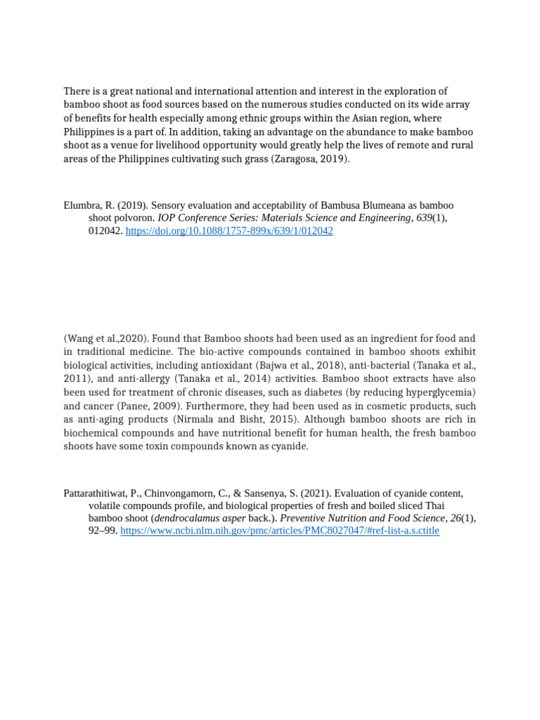 Variety of Edible Bamboo Shoots | PDF