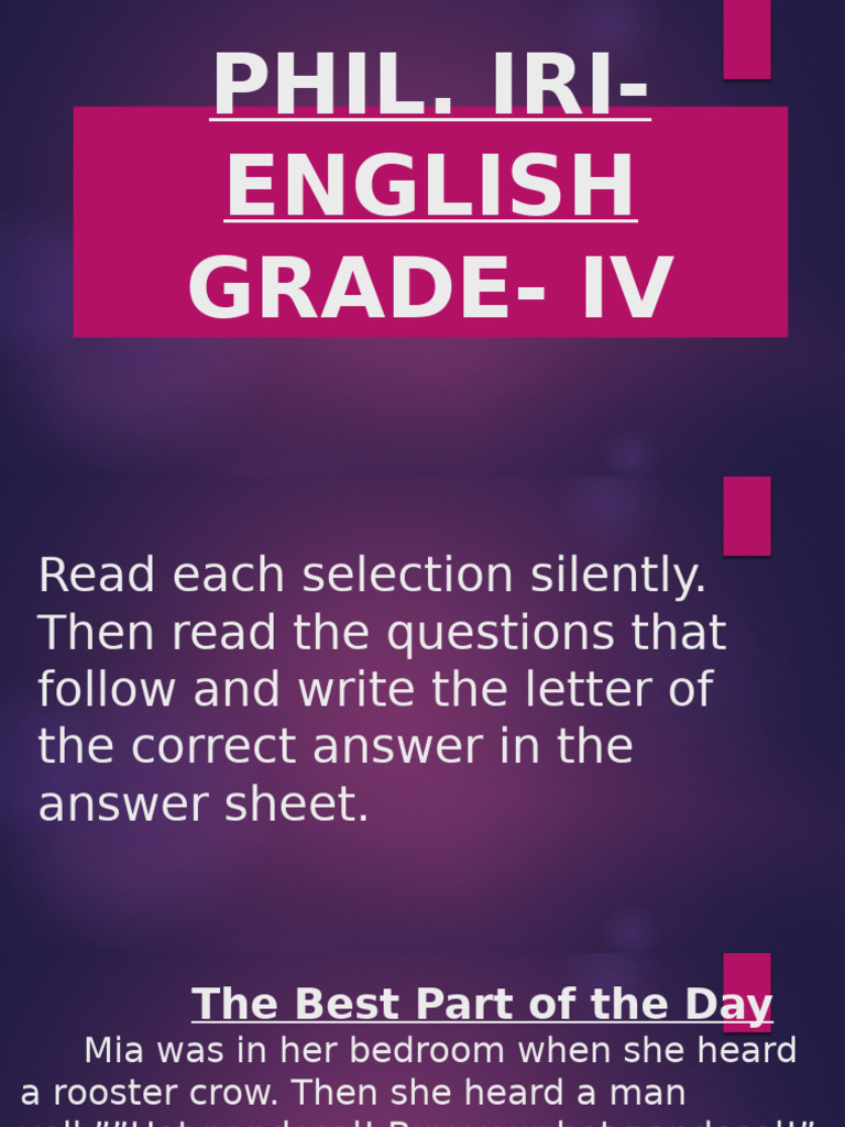 PHIL.-IRI-GRADE-4-ENG-FIL-PASSAGES | PDF