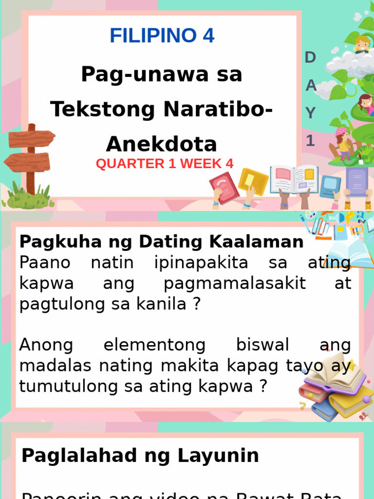 Filipino Week 4-Day 1 Distance Learning | PDF