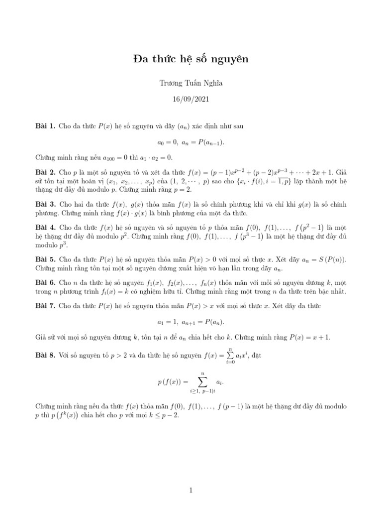 Da Thuc 4 | PDF
