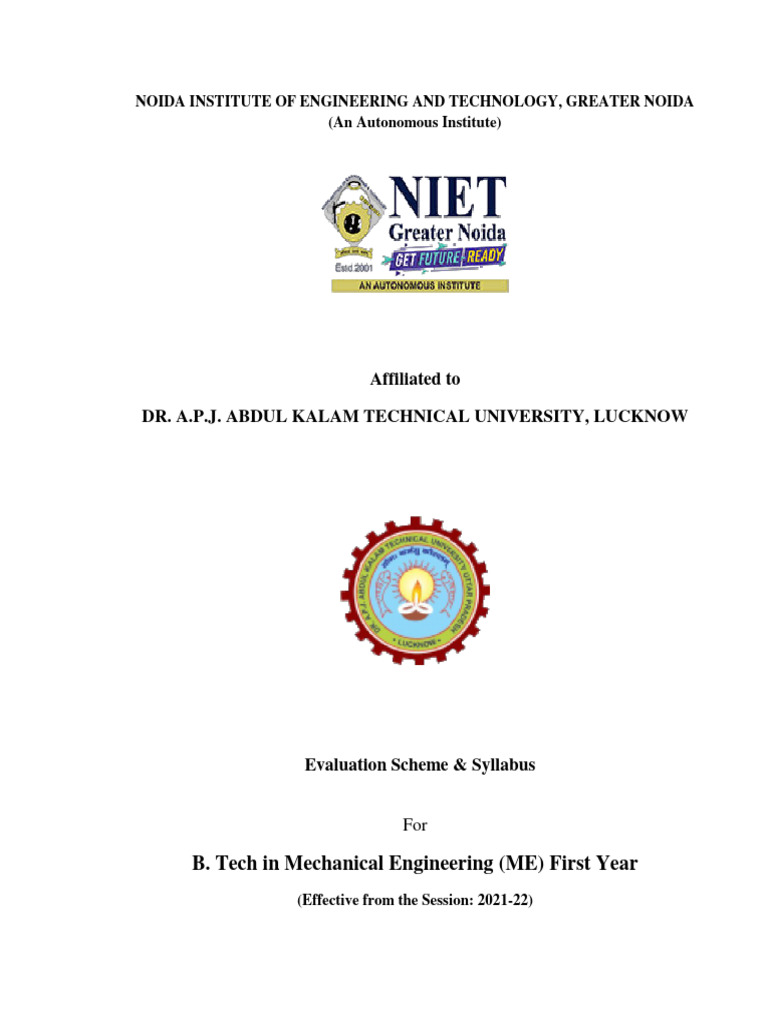 B.tech Mechanical Engineering First Year | PDF