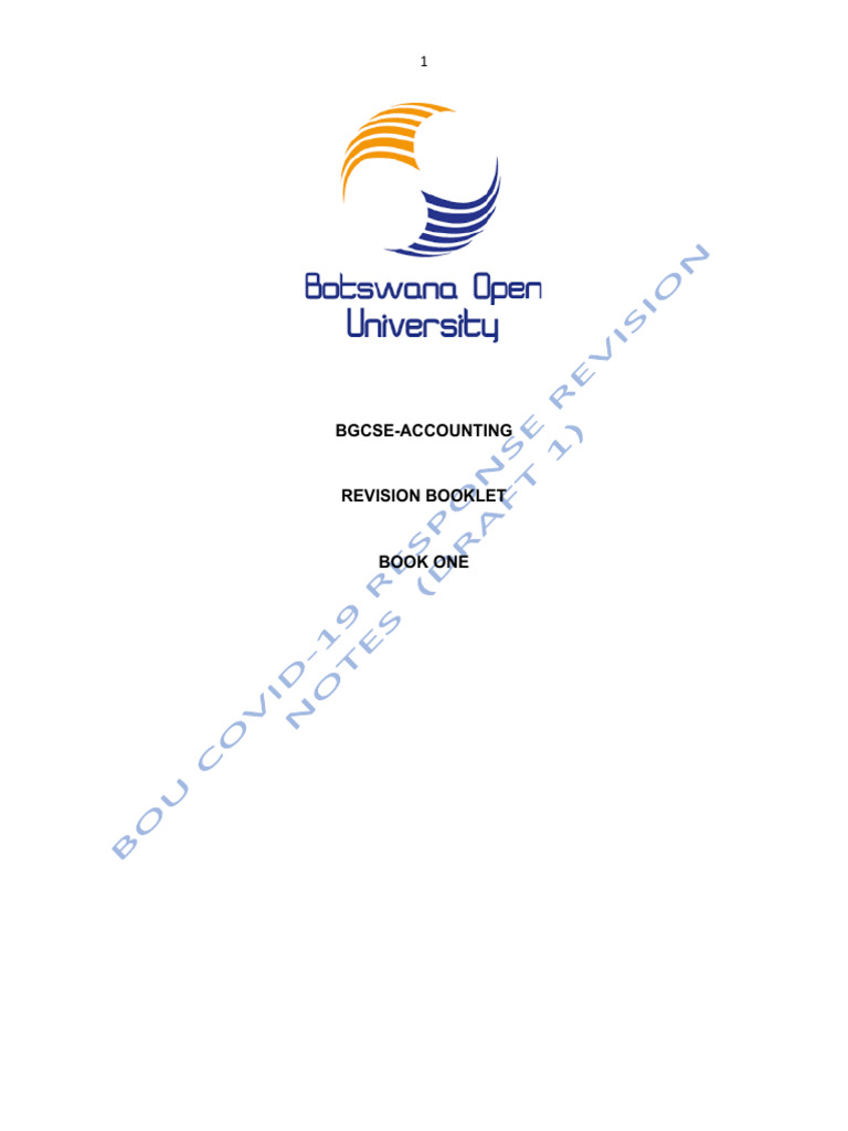 BGCSE Accounting Revision Book 1 | PDF