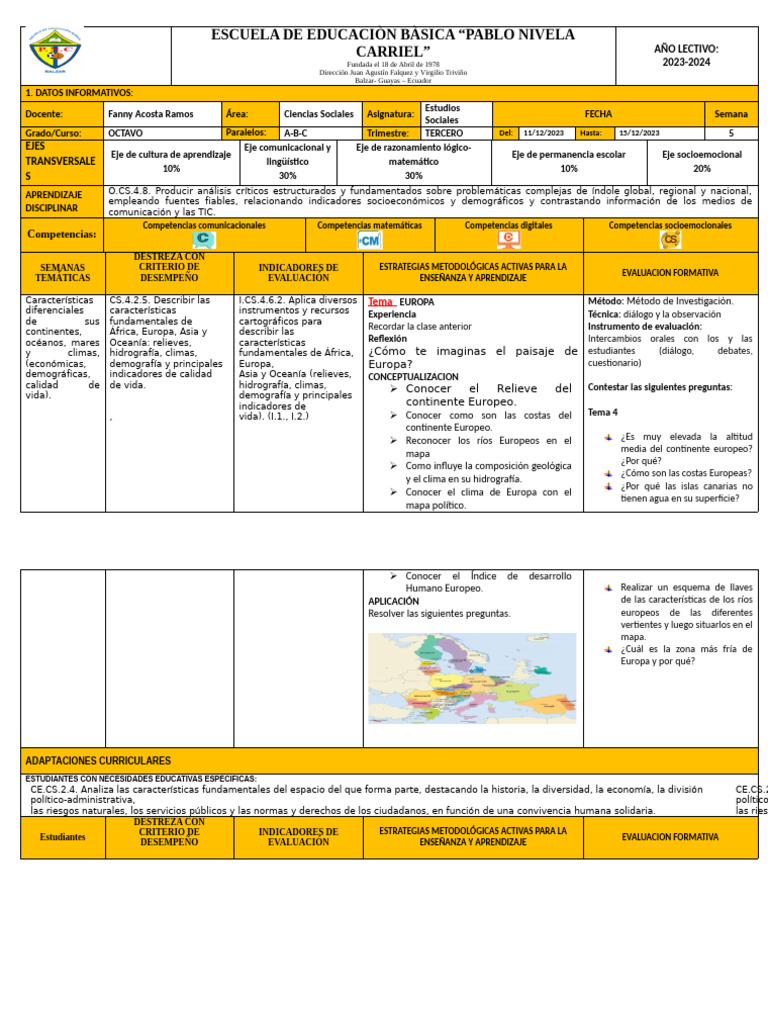8vo-EESS - MICRO CURRICULAR 2023 SEMANA 4 | PDF